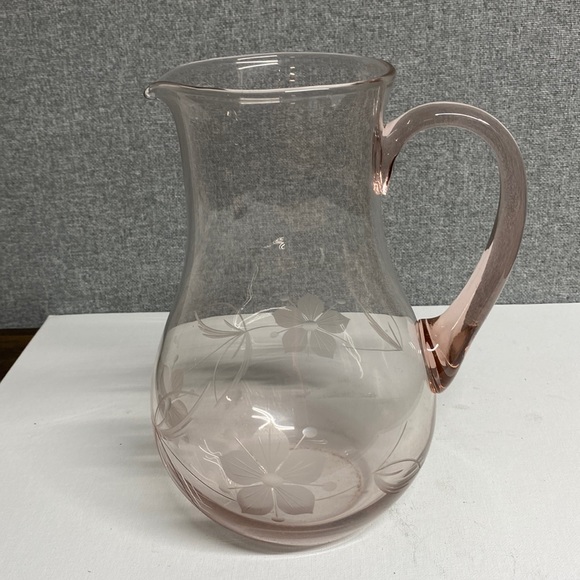 Kitchen | Vintage Pink Glass Pitcher | Poshmark